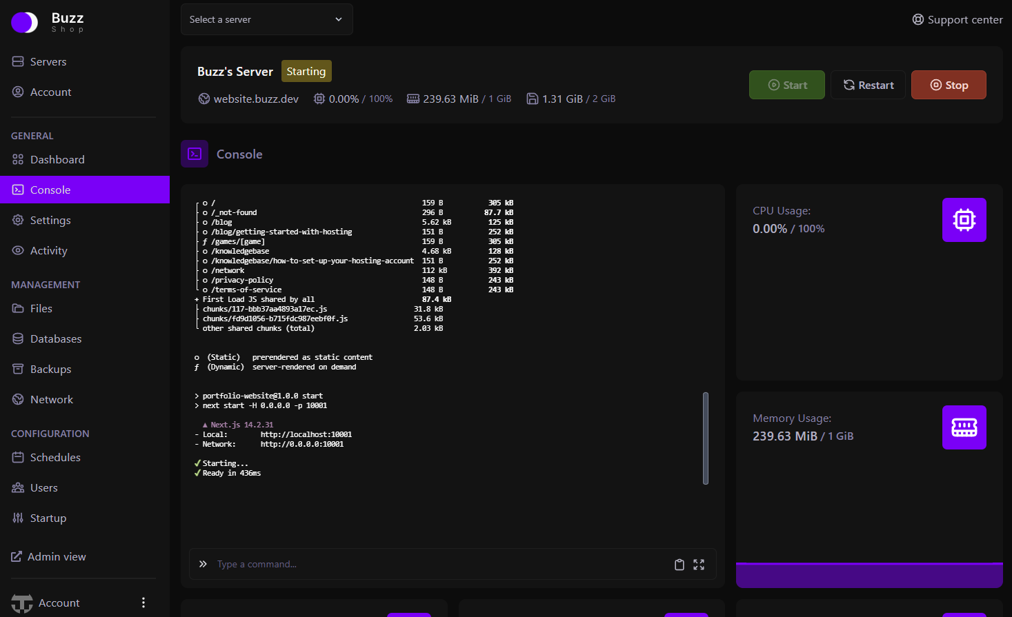 Hosting | Buzz Development